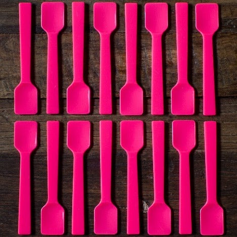 36 hot pink plastic taster spoons – fort & field